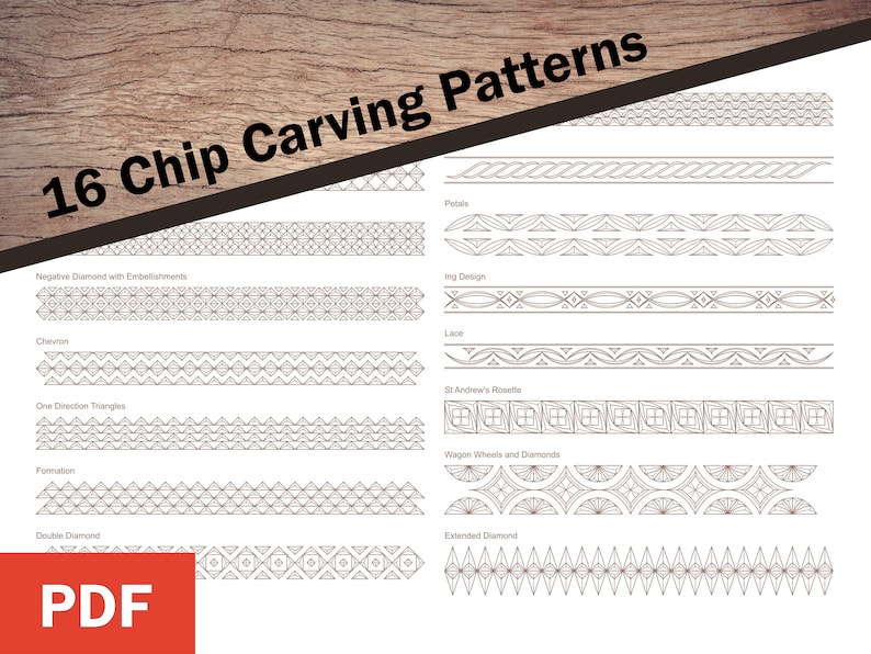 16 Carving Patterns/borders, Printable PDF Digital Download, Beginners ...
