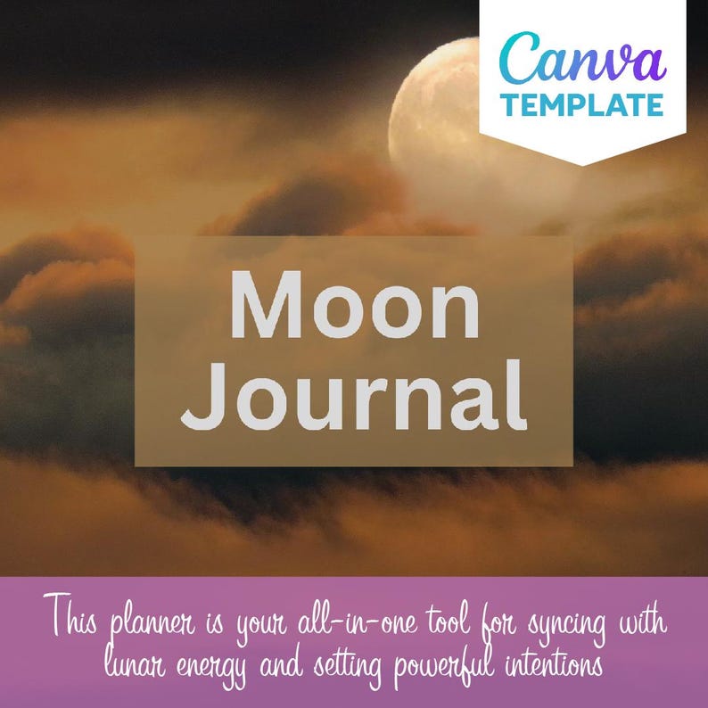 Editable Canva Moon Journal – Lunar Cycle Planner Template | Instant ...