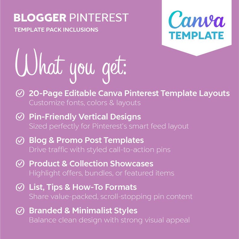 Editable Canva Pinterest Templates – 20 Pin Design Layouts for Bloggers ...