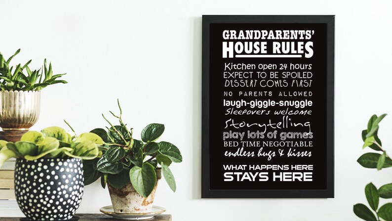 Grandparent's House Rules Printable Sign - Etsy