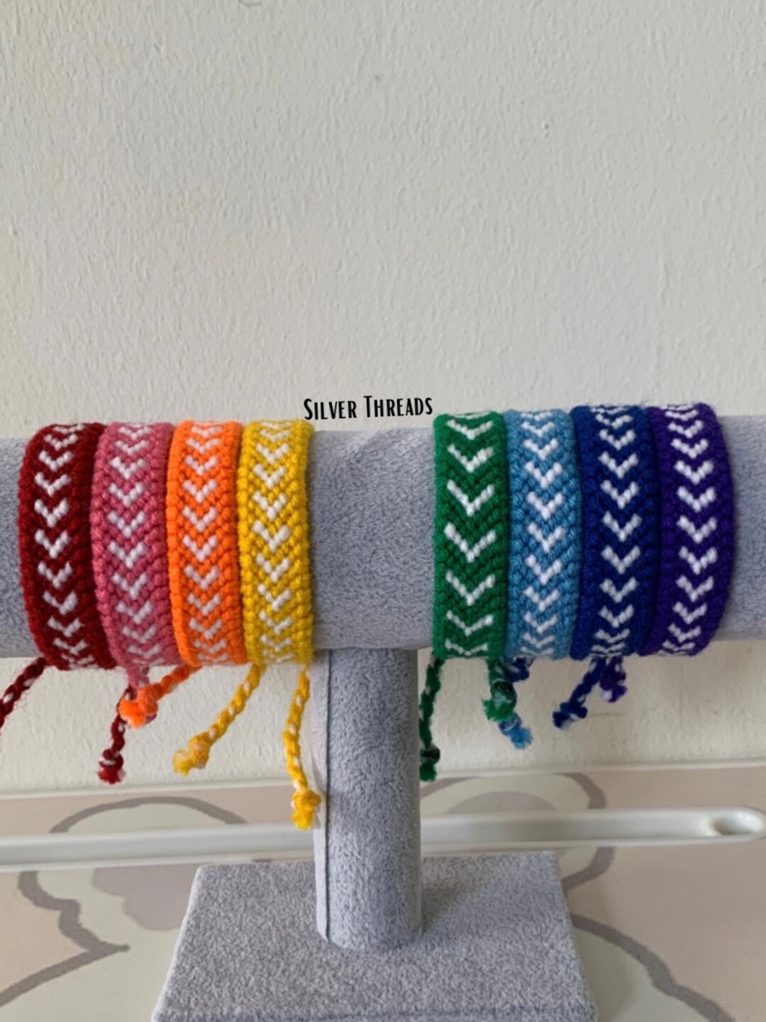 Handmade Simple Arrow Friendship Bracelet [white Rainbow Edition] - Etsy