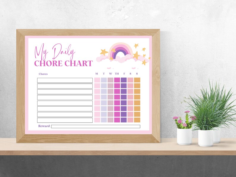 Responsibility Chore Chart for Kids Daily Weekly Routine Reward System ...