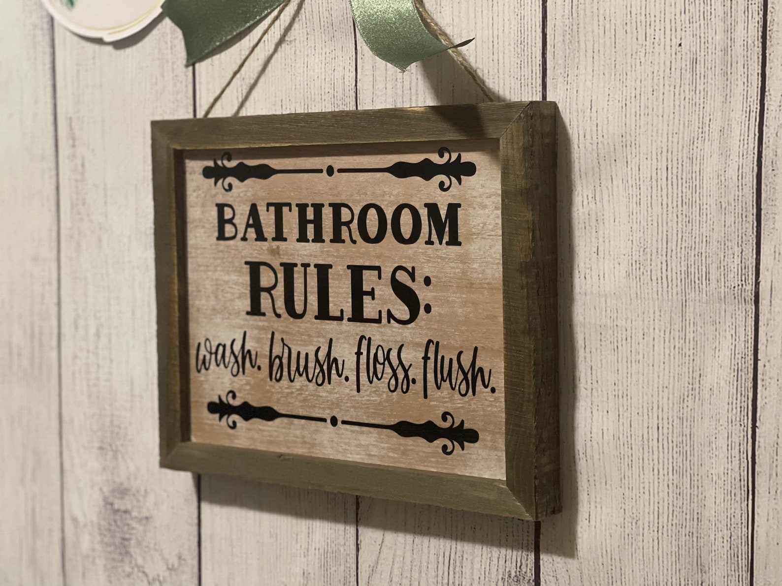 Rustic Farmhouse Sign Bathroom Rules Wood Farmhouse Sign - Etsy
