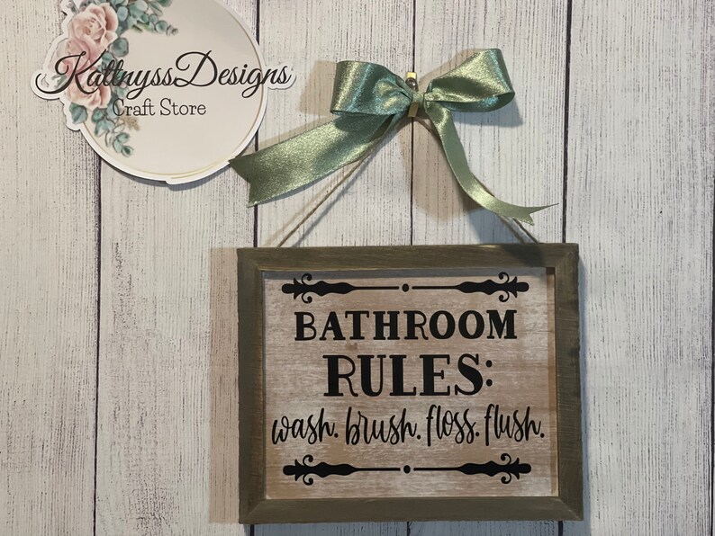 Rustic Farmhouse Sign Bathroom Rules Wood Farmhouse Sign - Etsy