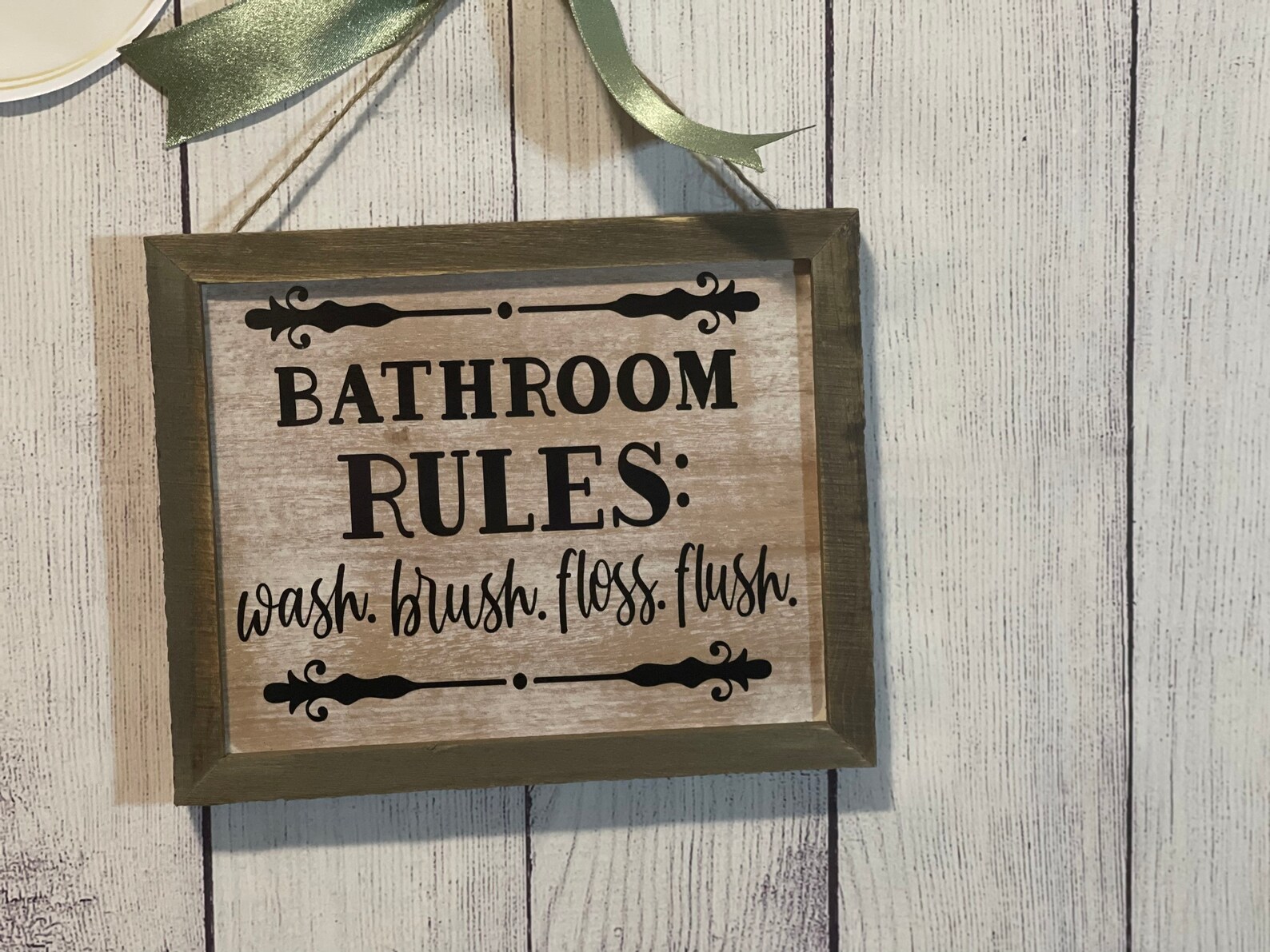 Rustic Farmhouse Sign Bathroom Rules Wood Farmhouse Sign - Etsy