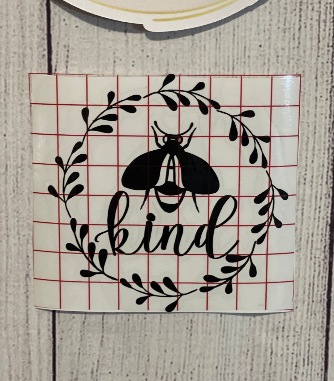 Bee Kind Decal, Vinyl Decal, Car Decal, Decal With A Bee, Wreath Decal ...