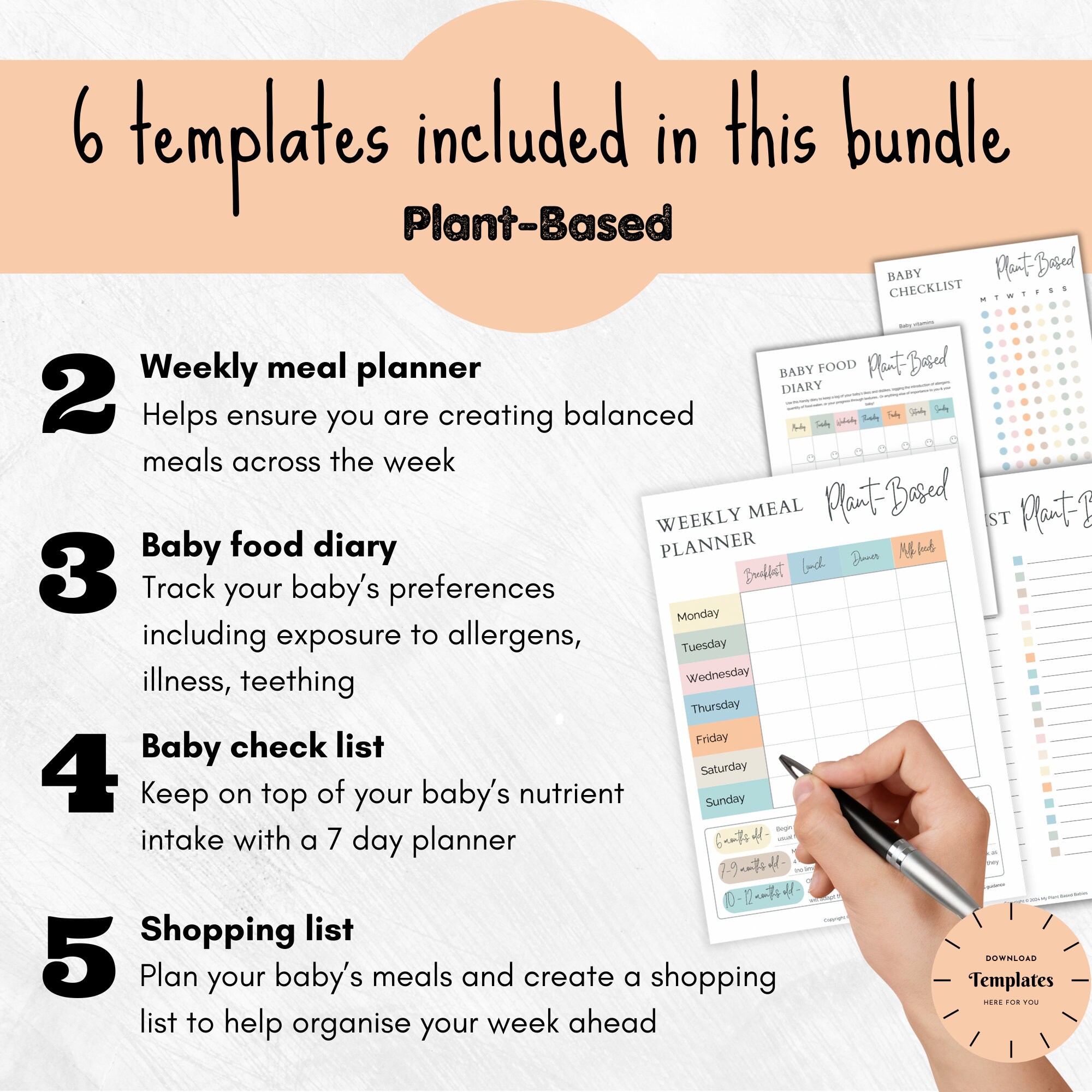 Baby First 100 Foods Plant-based Bundle Checklist Weaning Starting ...