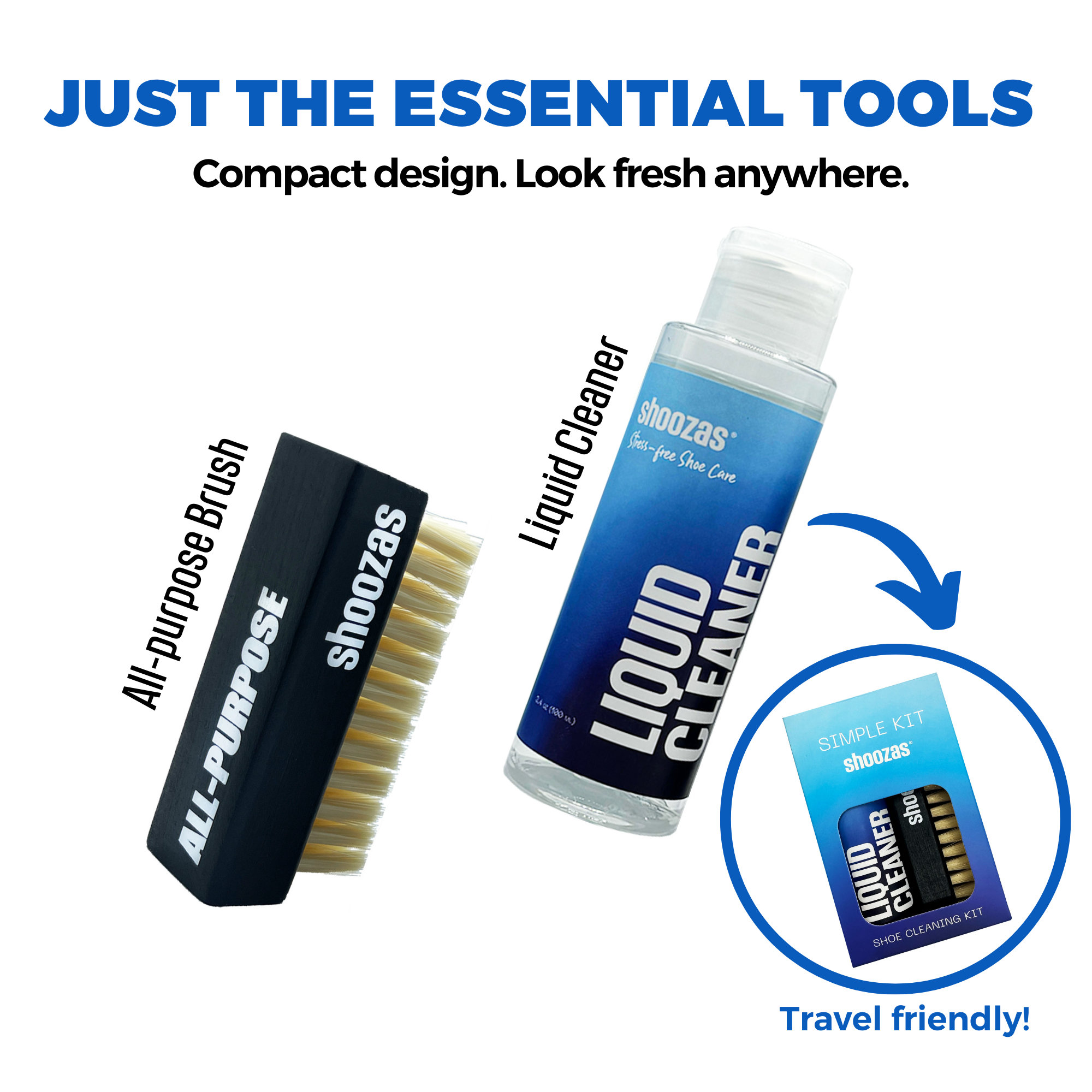 Shoozas Simple Shoe Cleaner Kit Essential Shoe Cleaning Tools, Easy ...
