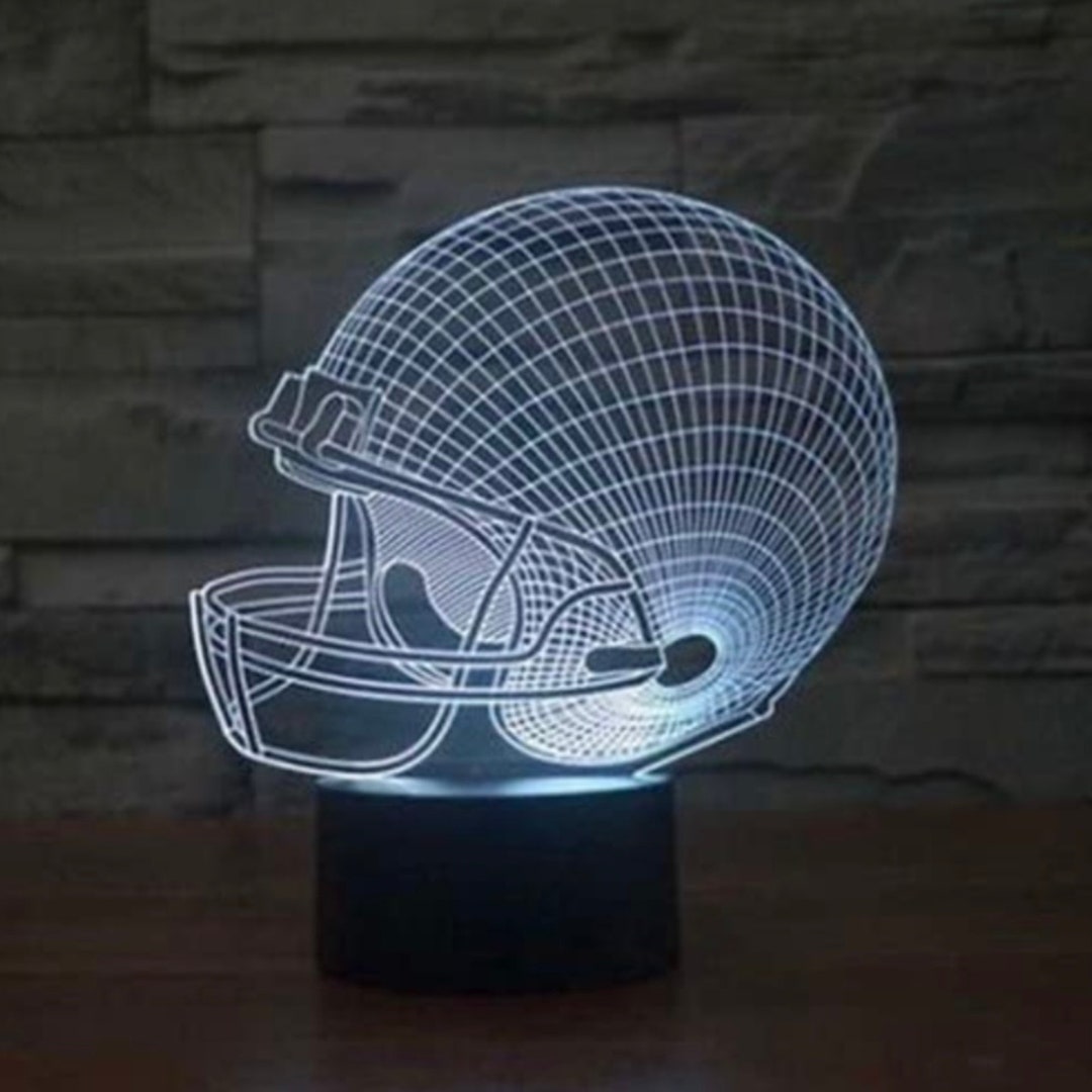 Football Helmet Lamp, LED Night Lamp, Table Lamp Changing Colors Desk ...