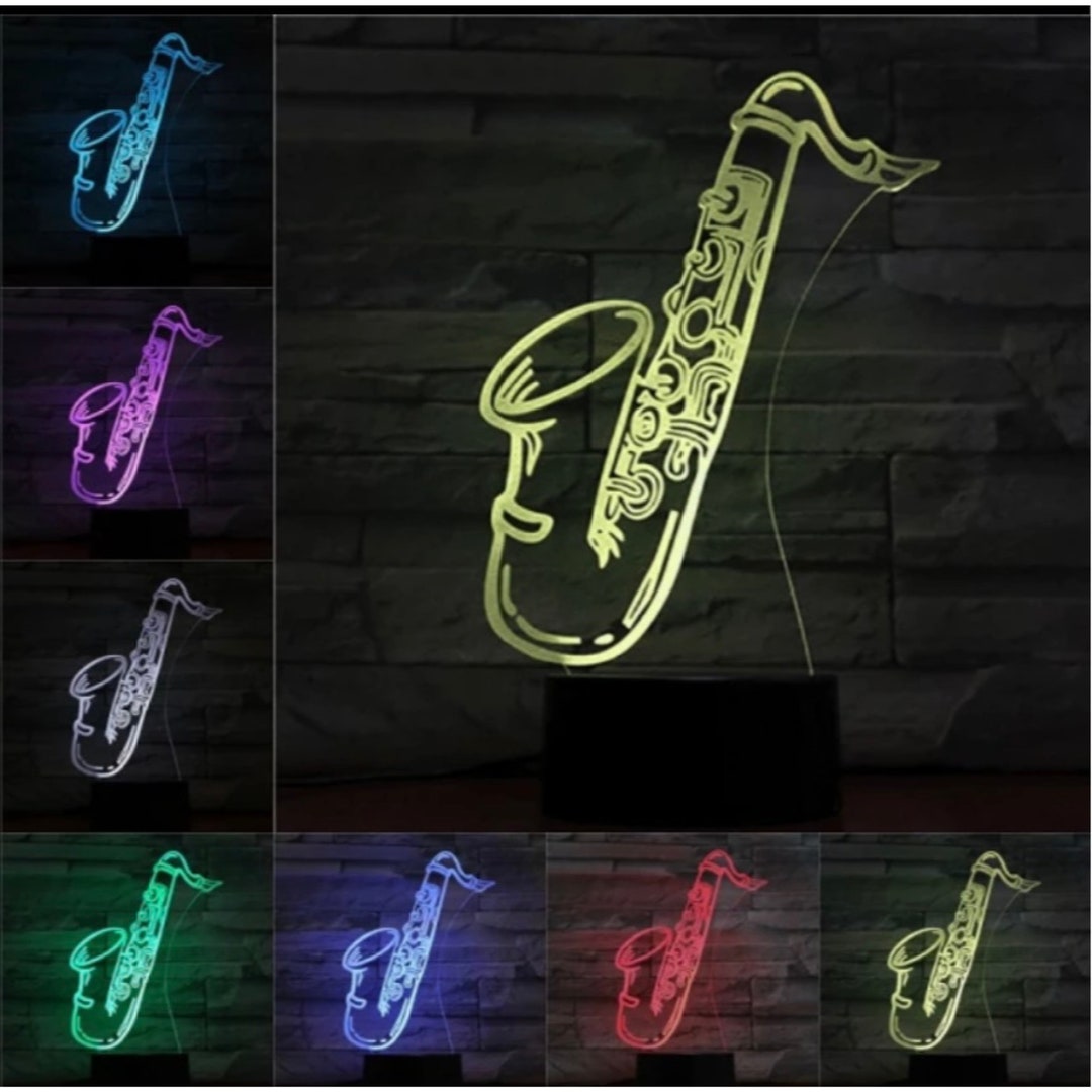Saxophone Lamp, LED Night Lamp, Table Lamp Changing Colors Desk Lamp ...