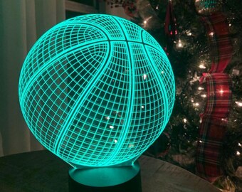 Volleyball 3D Lamp, LED Night Lamp, Table Lamp Changing Colors Desk ...