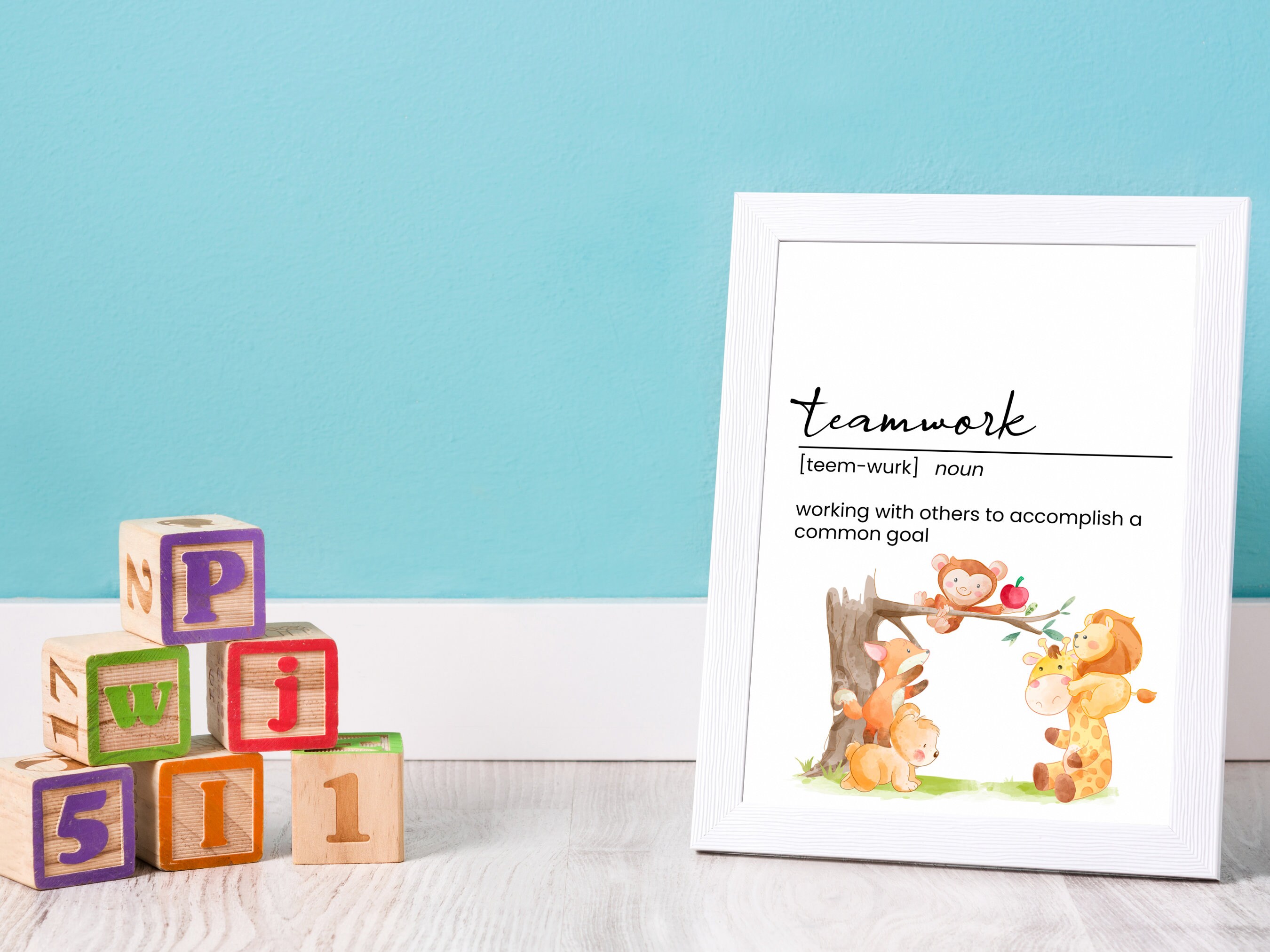Teamwork Definition Printable Wall Art - Cursive Visual Dictionary ...
