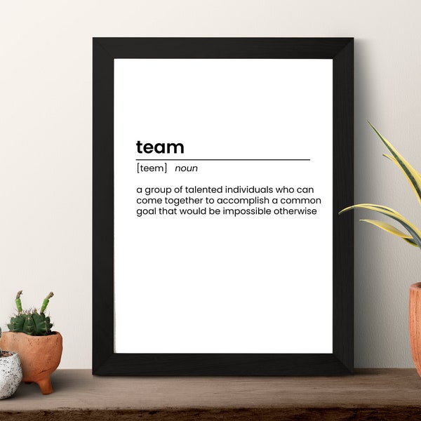 Team Definition Printable Wall Art - Etsy