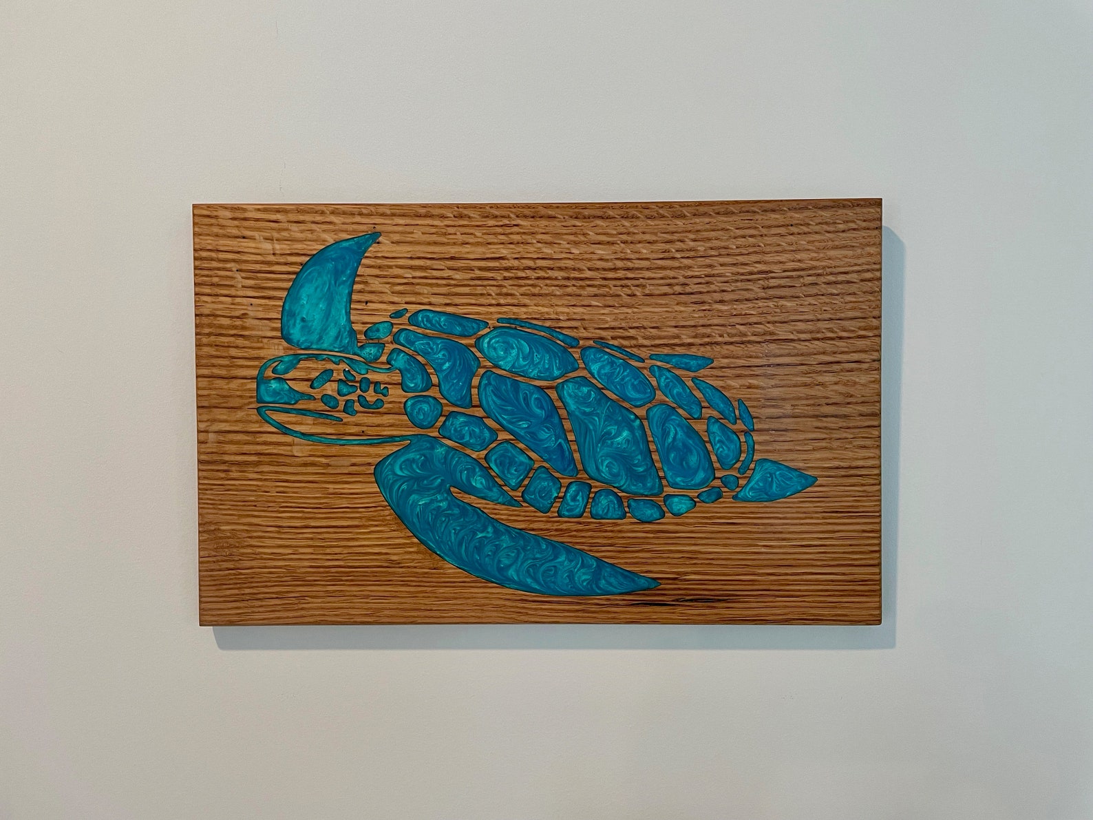 Sea Turtle Wall Art, Wall Art, Coastal Decor, Wall Hanging, Epoxy Inlay ...