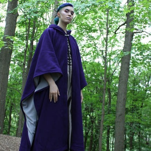 Purple Wool Rectangle Cloak Grey Lining - Etsy