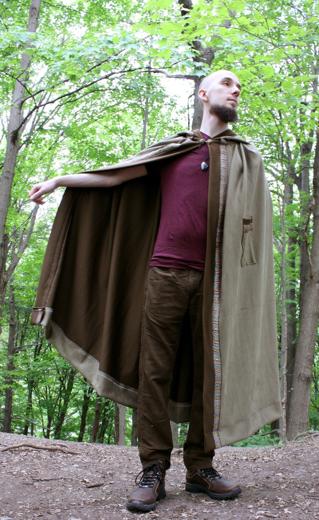 Long Brown Suede Cloak - Etsy
