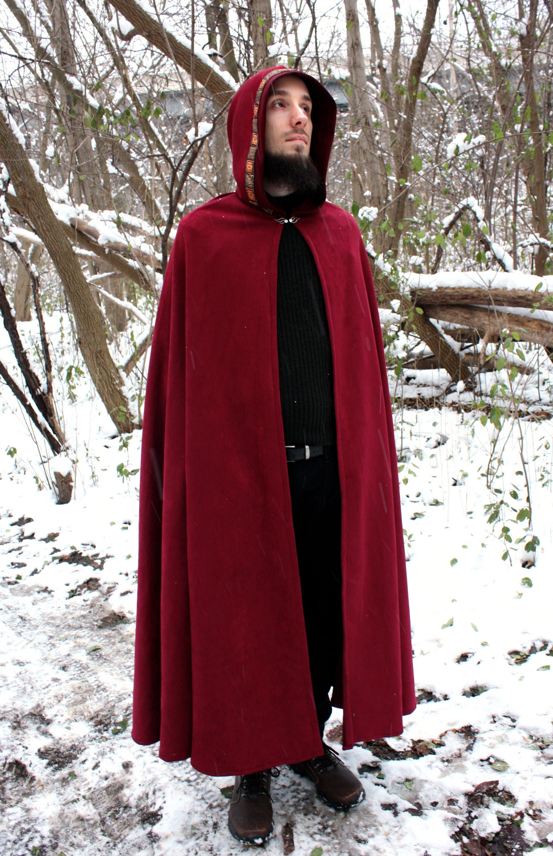 Long Red Half Circle Cloak - Etsy