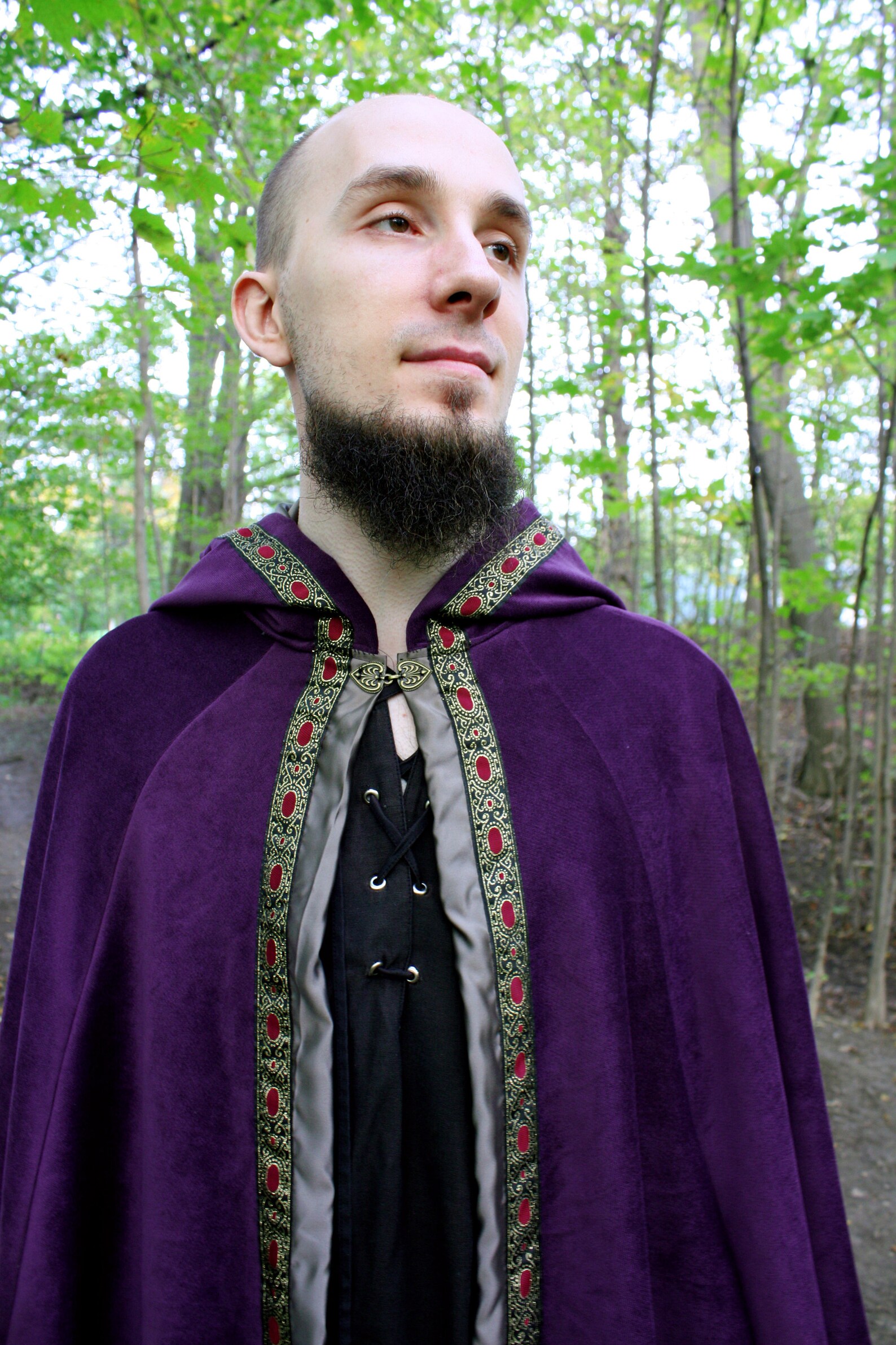 Long Purple 3/4 Circle Cloak- Silver Lining - Etsy