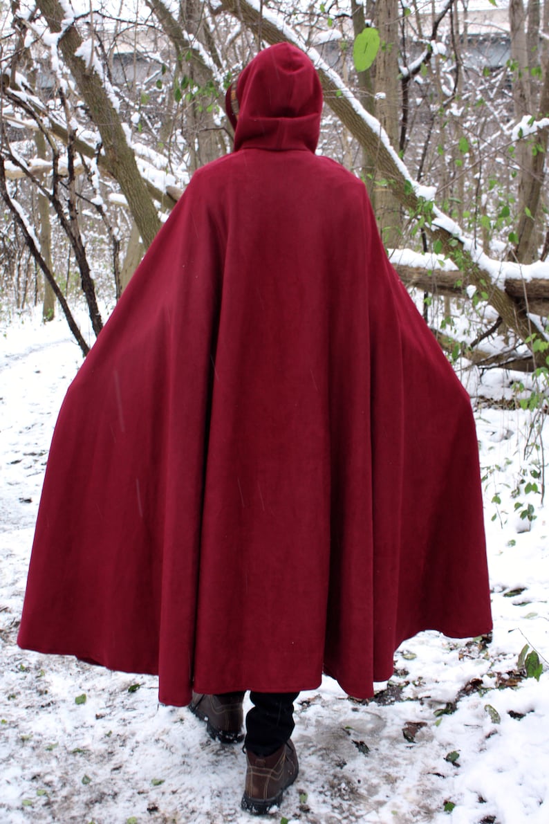 Long Red Half Circle Cloak - Etsy