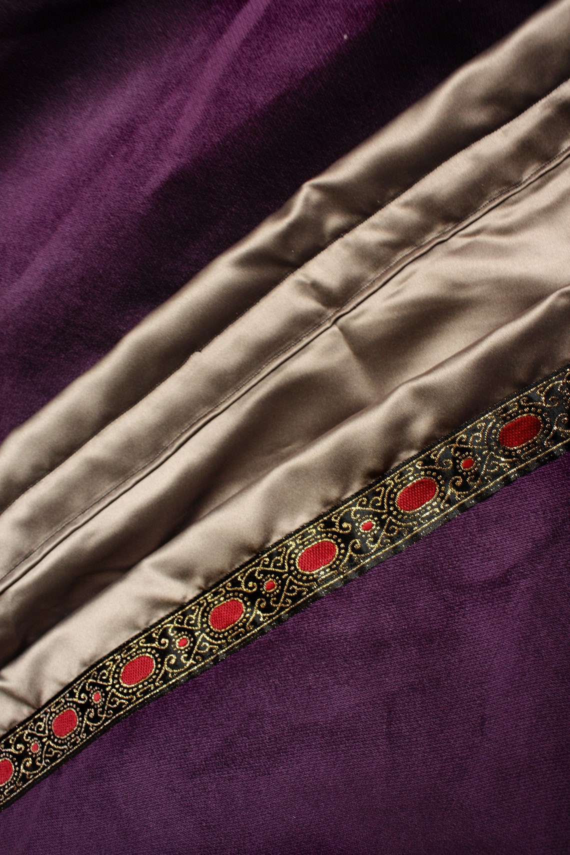 Long Purple 3/4 Circle Cloak- Silver Lining - Etsy