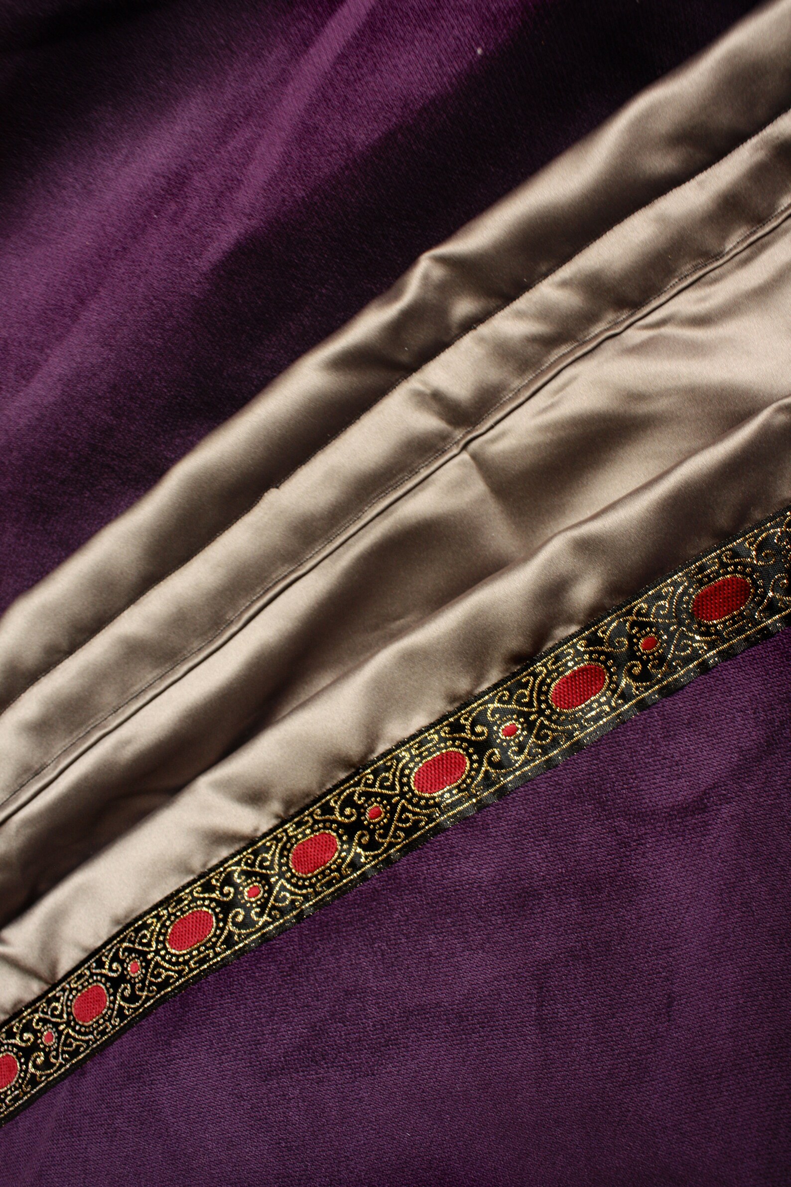 Long Purple 3/4 Circle Cloak- Silver Lining - Etsy