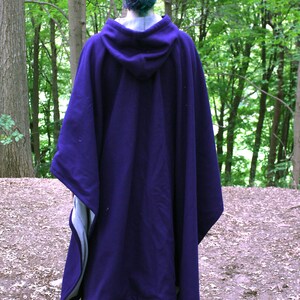 Purple Wool Rectangle Cloak Grey Lining - Etsy