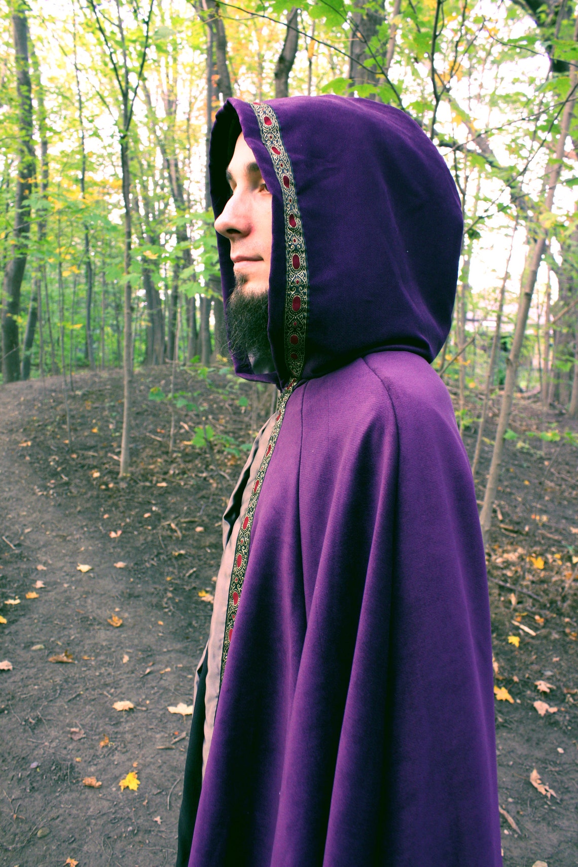 Long Purple 3/4 Circle Cloak- Silver Lining - Etsy