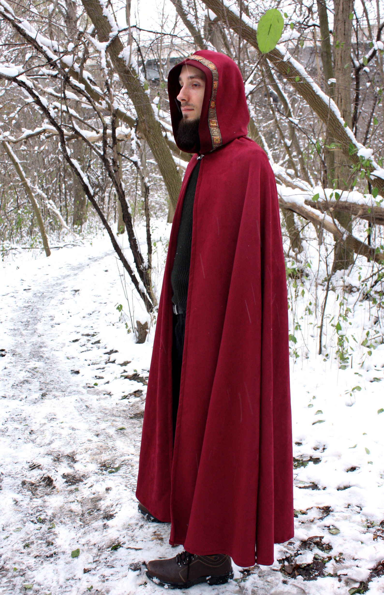 Long Red Half Circle Cloak - Etsy