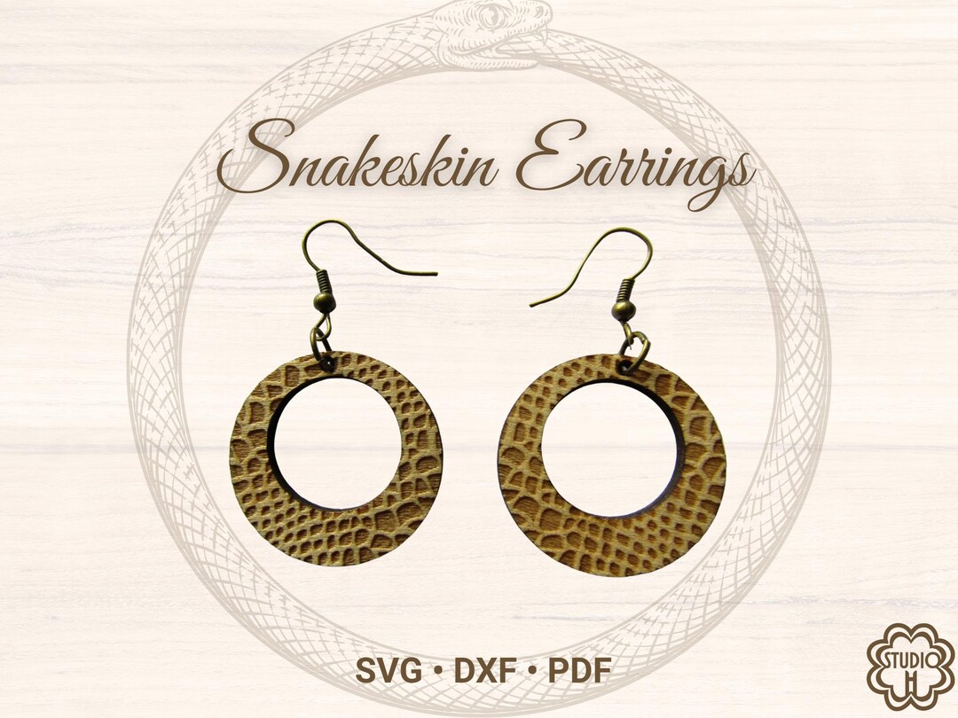 Snakeskin Print Earring Laser Cut File: SVG, PDF, DXF Laser Ready ...