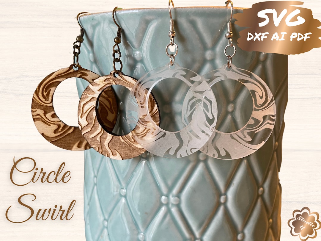 Circle Round Earrings, Earring Cut File, Laser Ready Earring, Laser Cut ...