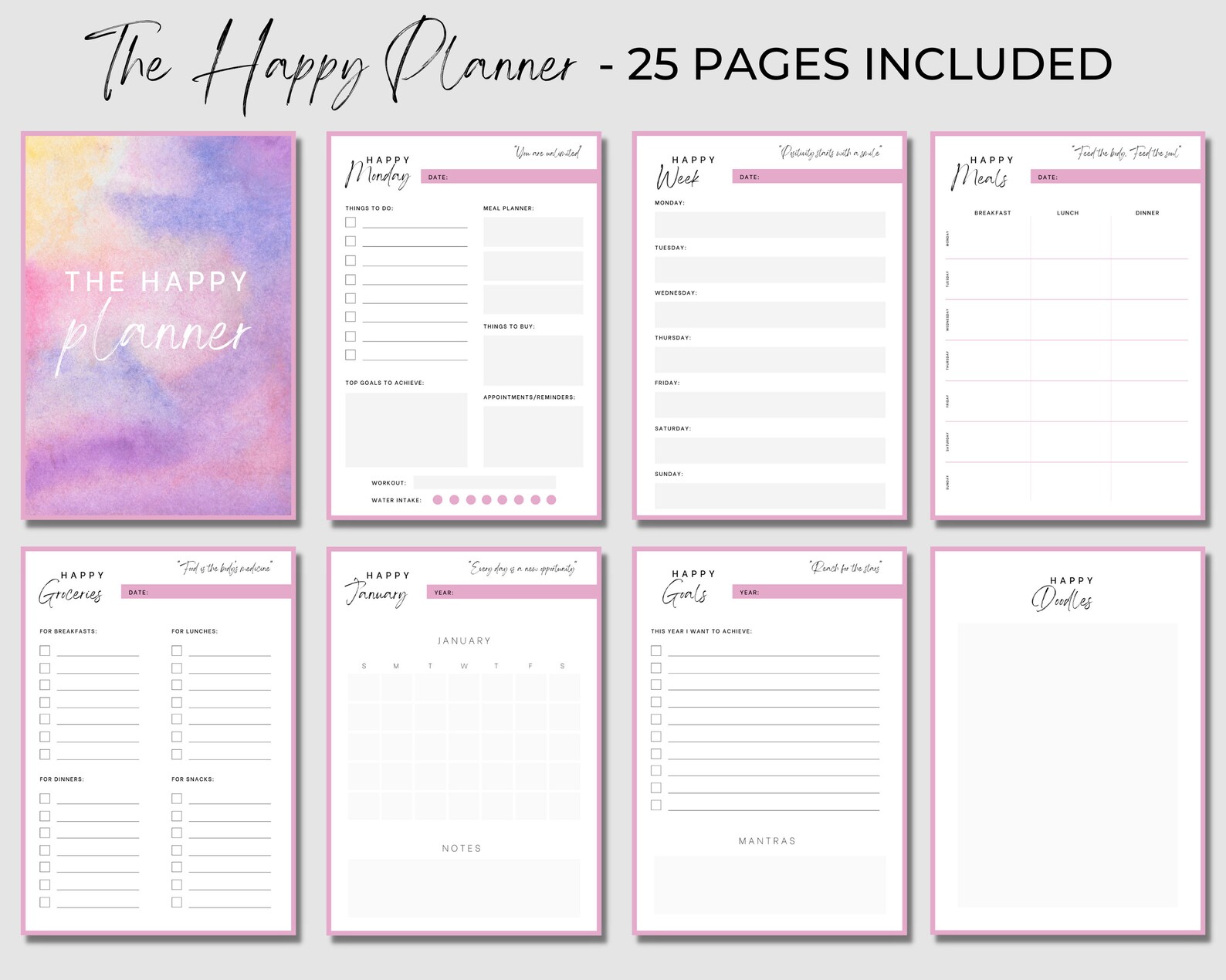 EDITABLE Planner Template, Undated Planner, Customizable Planner ...