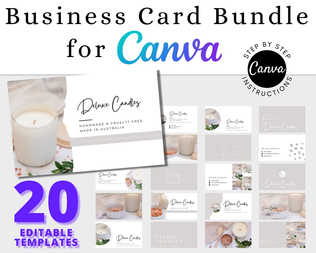 20 EDITABLE DIY Business Card Templates, Candle Business Cards ...