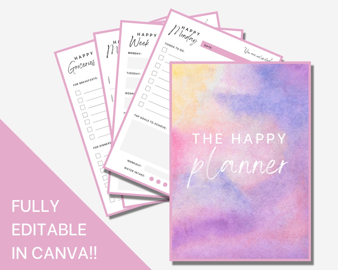 EDITABLE Planner Template, Undated Planner, Customizable Planner ...