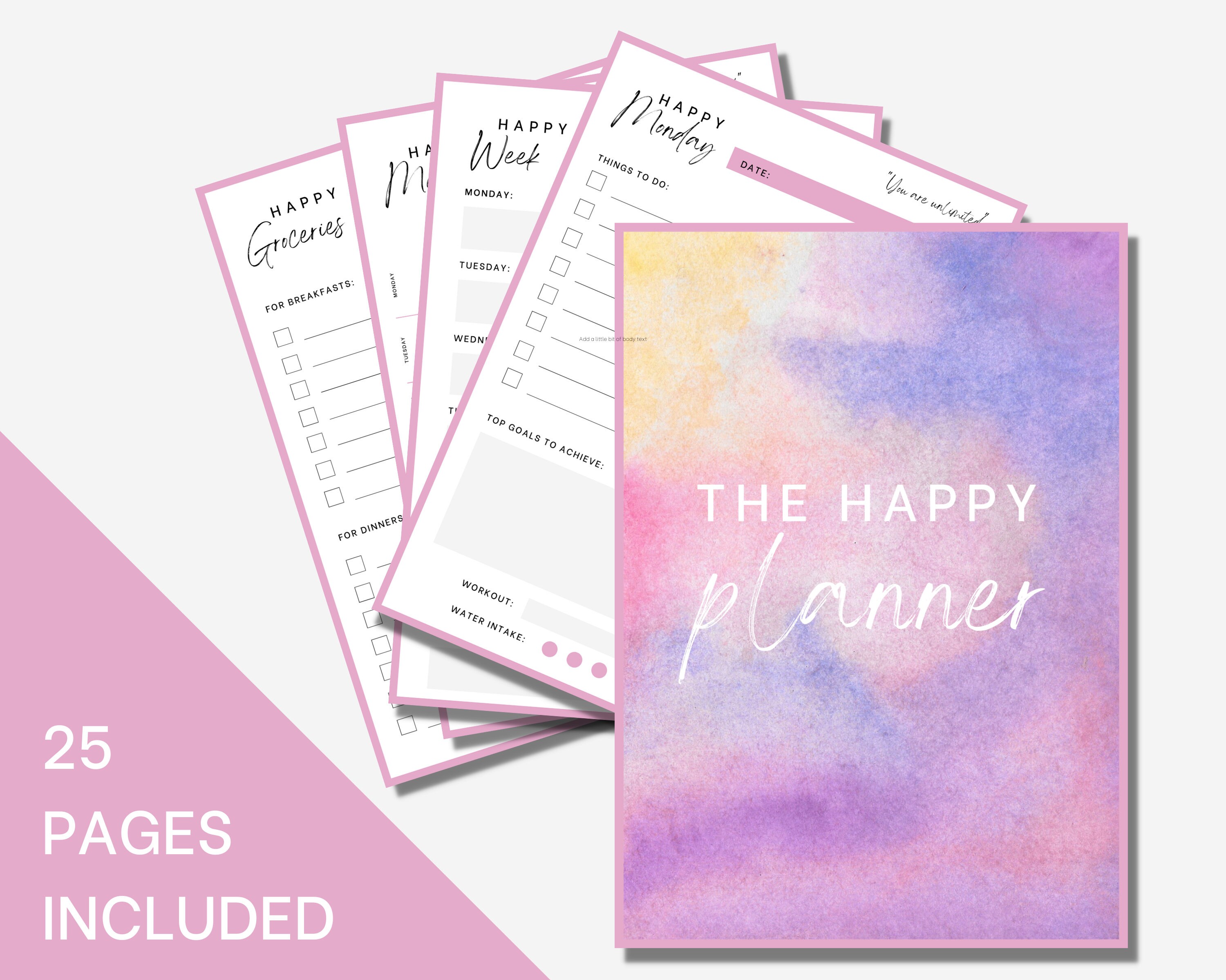 EDITABLE Planner Template, Undated Planner, Customizable Planner ...