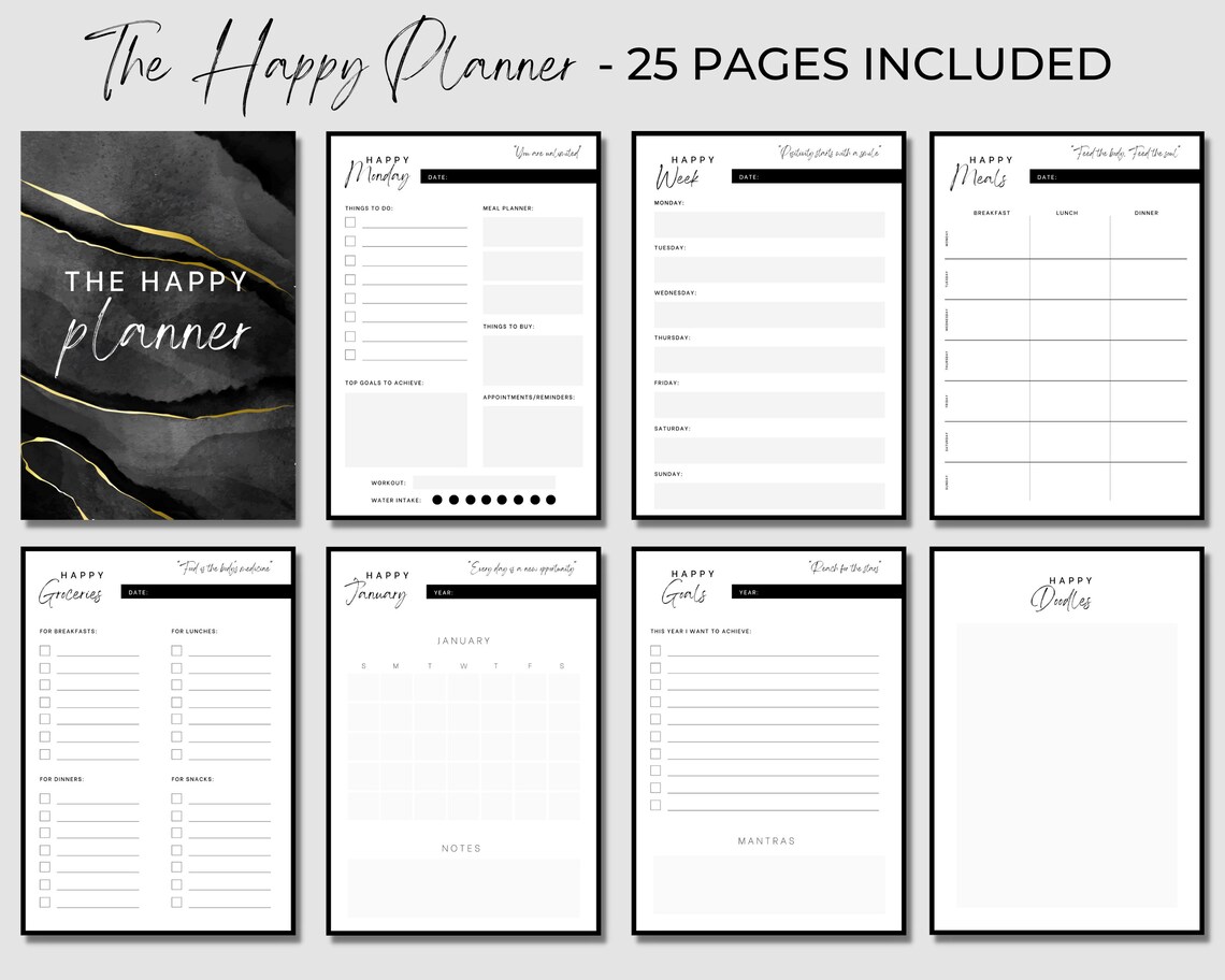EDITABLE Planner Template, Undated Planner, Customizable Planner ...