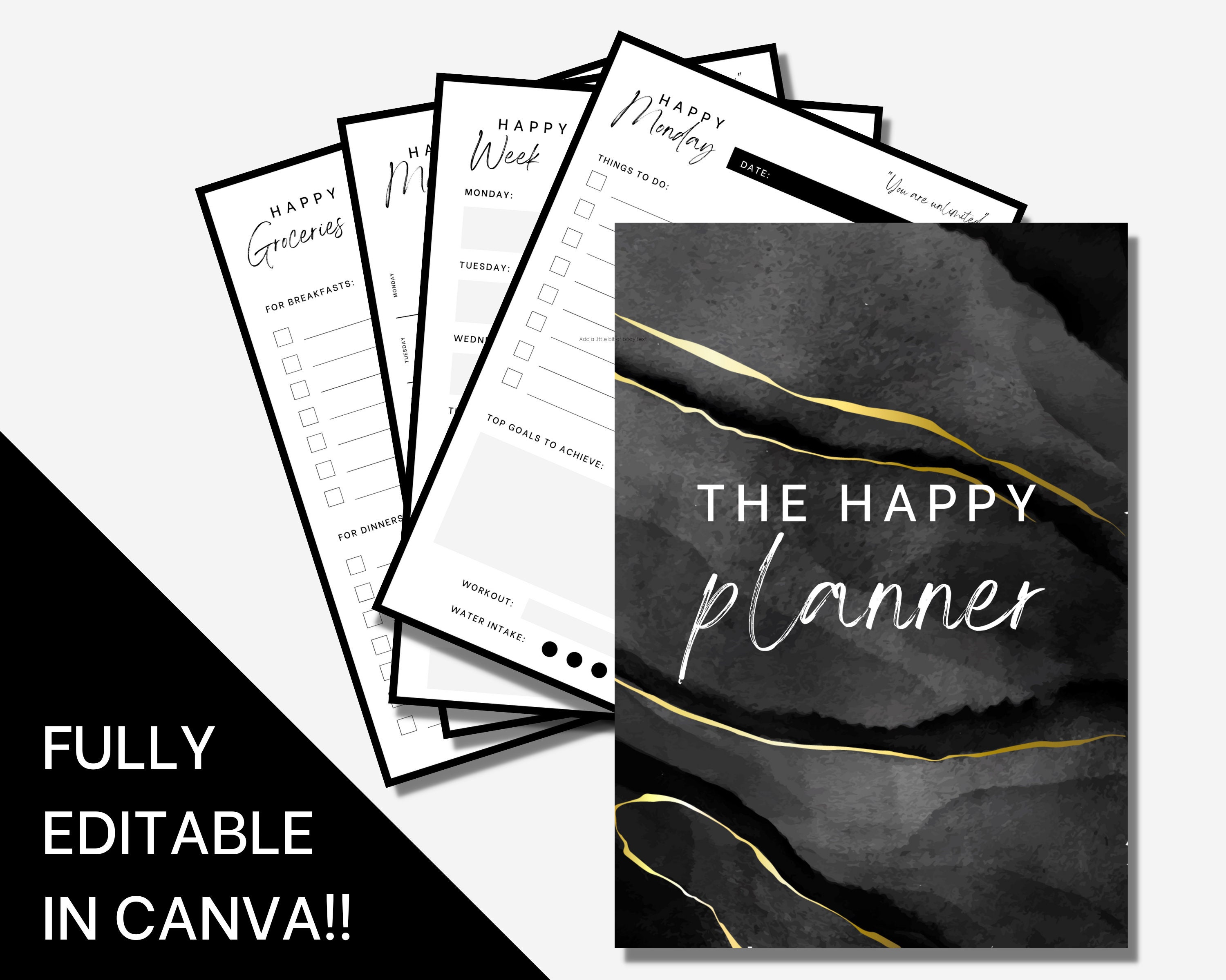 EDITABLE Planner Template, Undated Planner, Customizable Planner ...