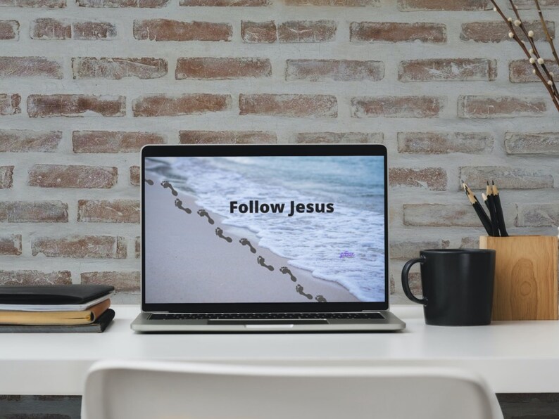 Follow Jesus Laptop Wallpaper Digital Wallpaper Footsteps of Jesus ...