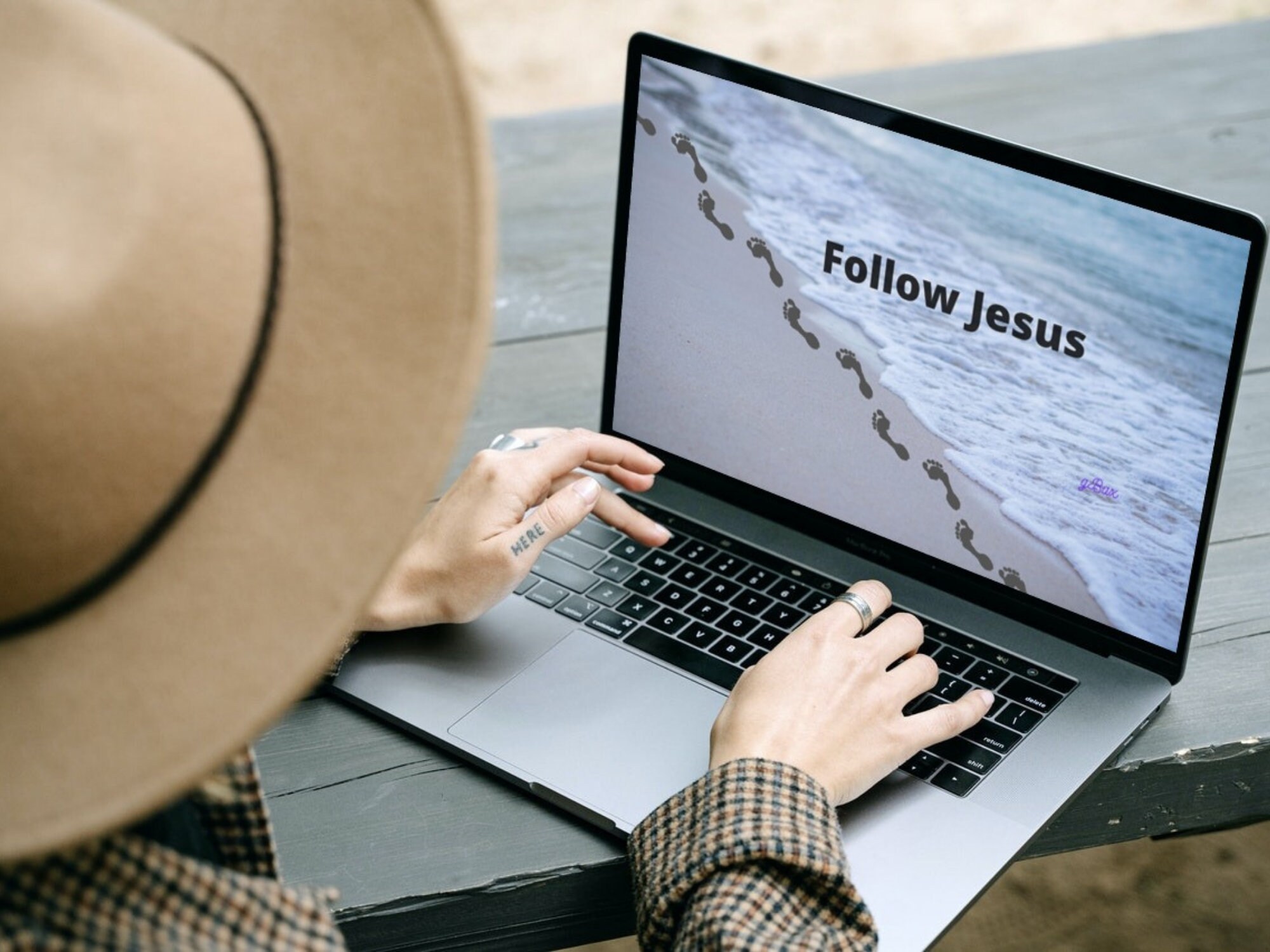 Follow Jesus Laptop Wallpaper Digital Wallpaper Footsteps of Jesus ...