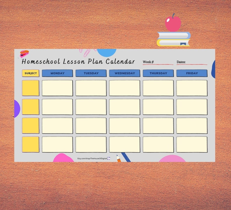 EDITABLE Homeschool Lesson Plan Calendar Templates for Teachers Daily ...