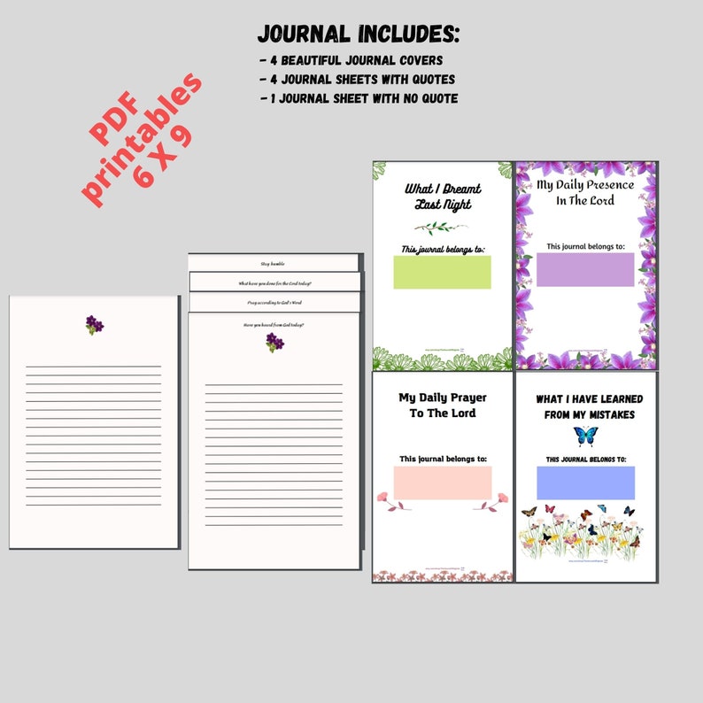 6 X 9 PDF Printable Inspirational Journal Notebook Personal Journey ...