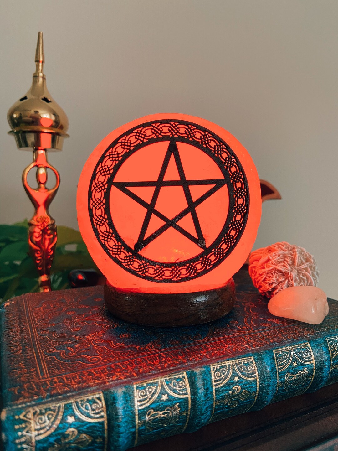 PENTACLE SALT LAMP | Pagan Decor | Witchcraft Aesthetic | Wicca Alter ...
