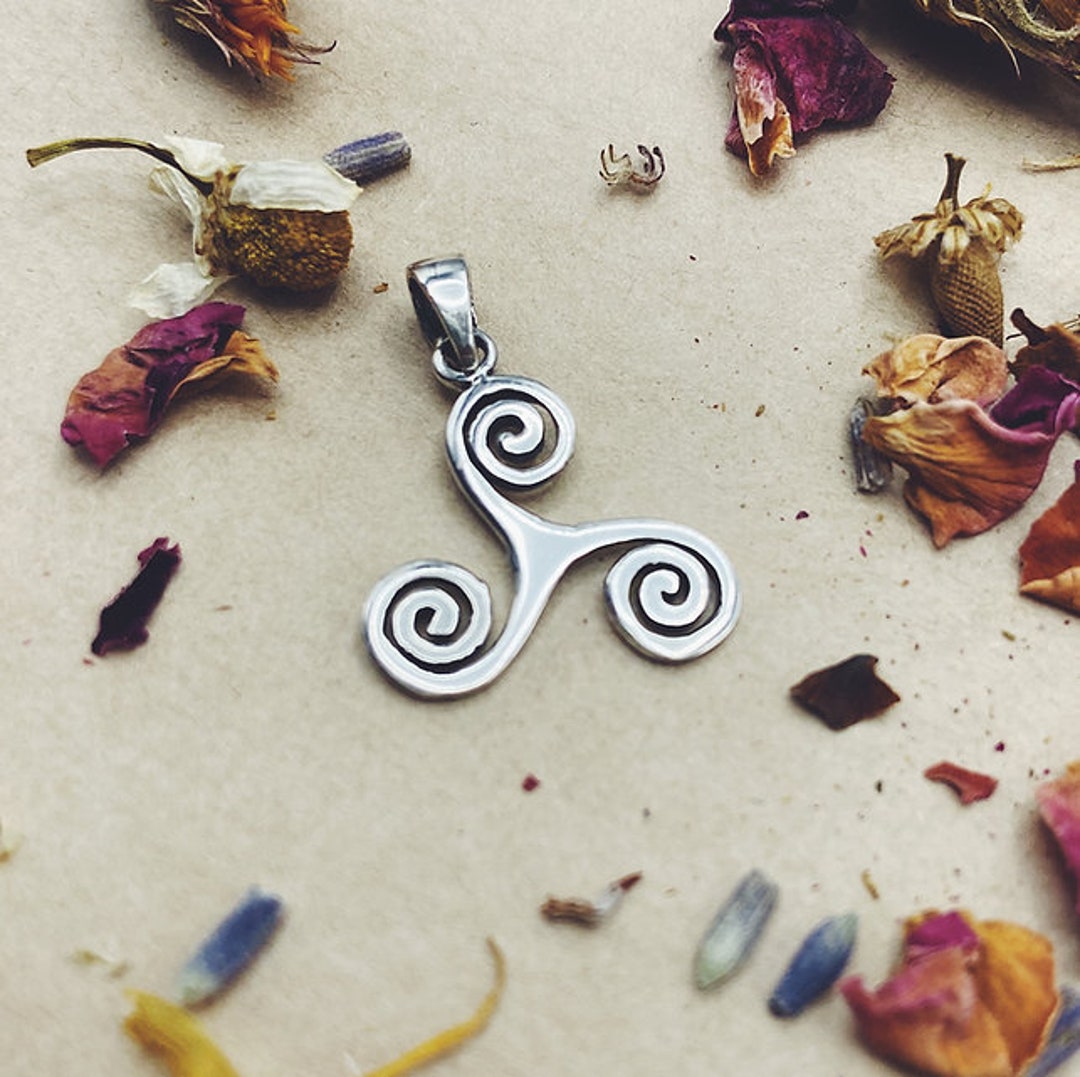 TRISKELION SILVER PENDANT | Pagan Symbol Wicca Witchcraft Quality .925 ...