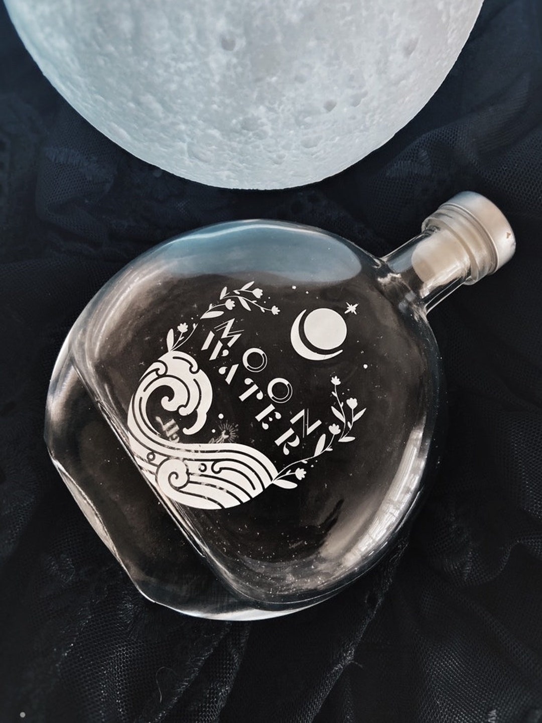 MOON WATER CONTAINER | Ritual, Magick, Glass Flask, Jar, Water, Full ...
