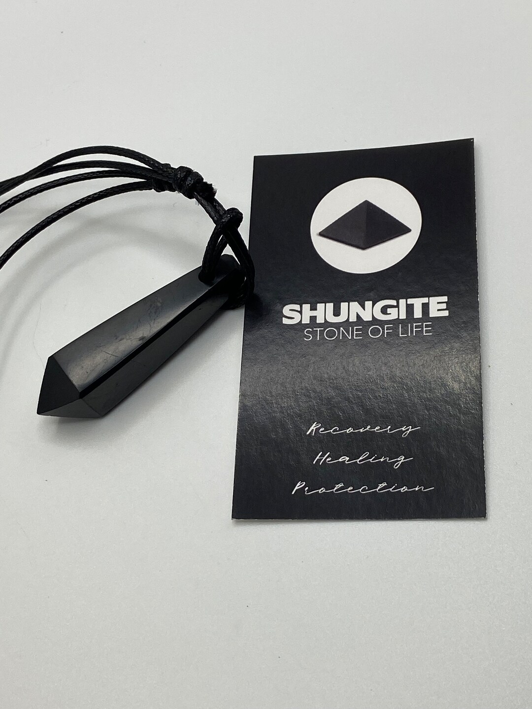 SHUNGITE CRYSTAL NECKLACE | Emf Protection Tear Drop Raw Design ...