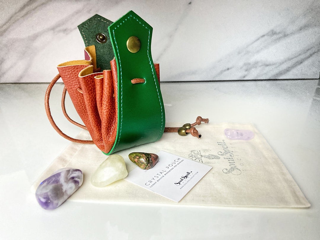 CRYSTAL POUCH | Protect Organize Healing Crystals Vegan Leather Stylish ...