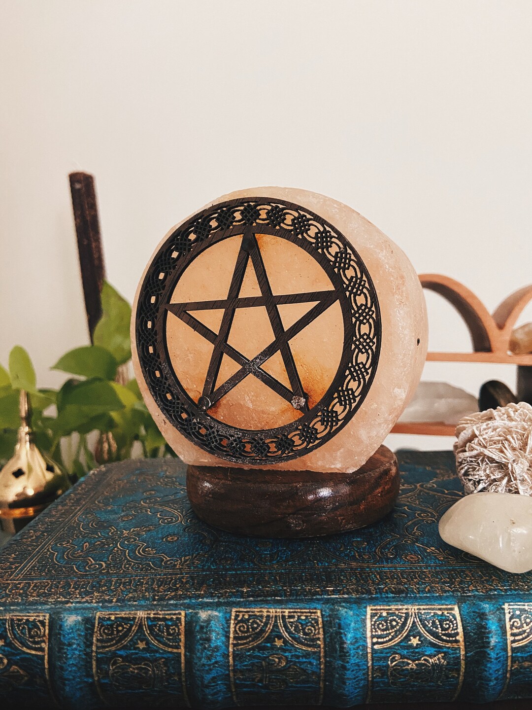 Pentacle Salt Lamp Pagan Decor Witchcraft Aesthetic - Etsy