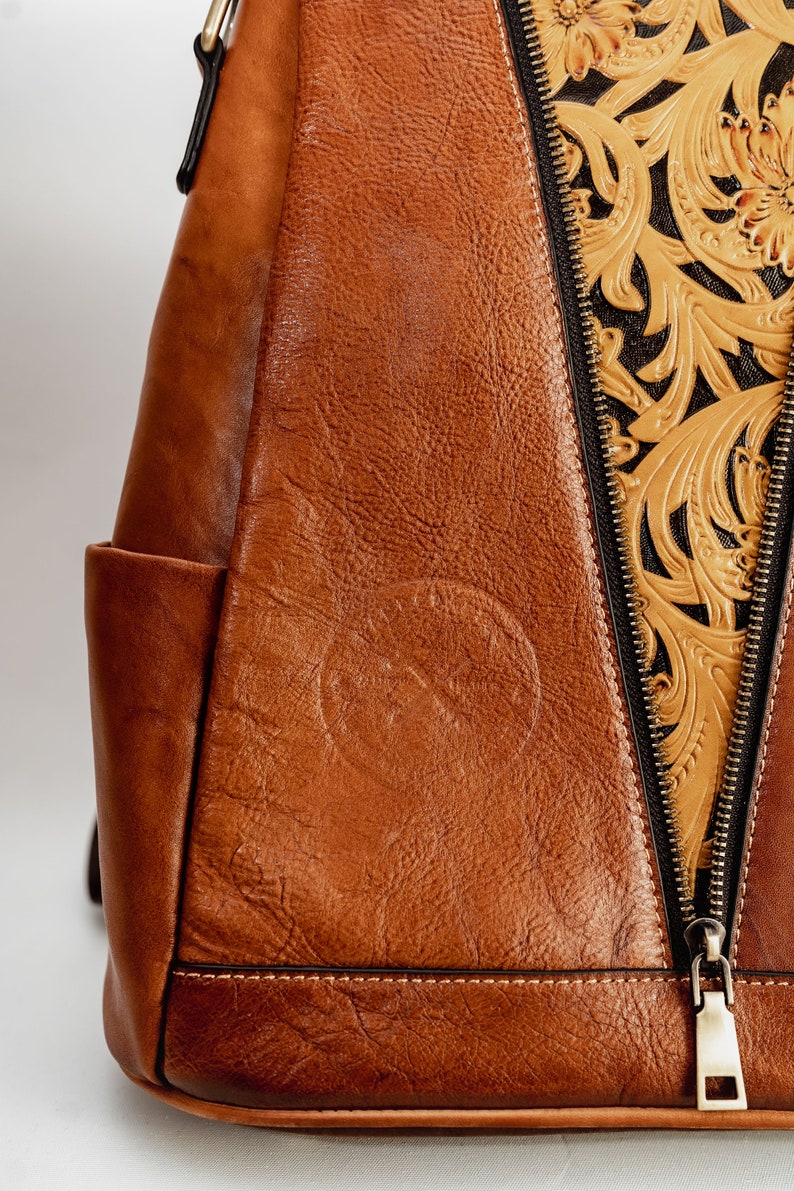 Handmade Leather Backpack for Women Vintage Aesthetic - Etsy
