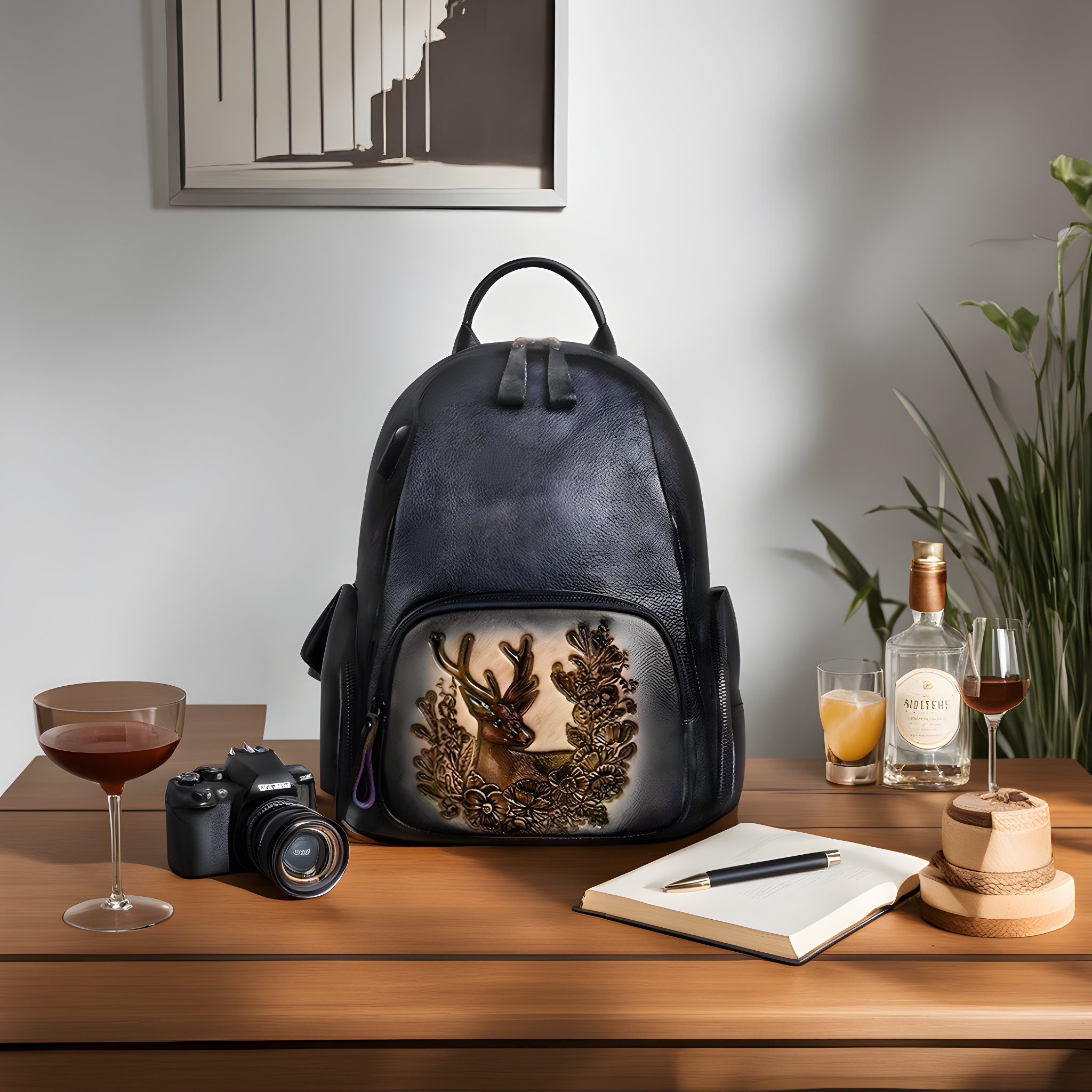 Royal Handmade Leather Backpack Large Capacity Vintage & Aesthetic ...