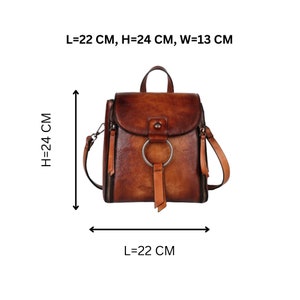 Handmade Cow Leather Backpack Adjustable Straps Retro Girl's Style ...