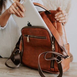 Handmade Leather Backpack for Women | Fashionable University, College ...